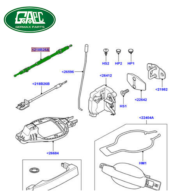 FQZ000060 Rear Door Cable Range Rover 2002 - 2012 - Land Rover & Jaguar ...