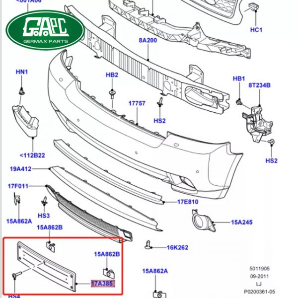 LR016853 Front License Plate Bracket Vogue - Land Rover & Jaguar Parts ...