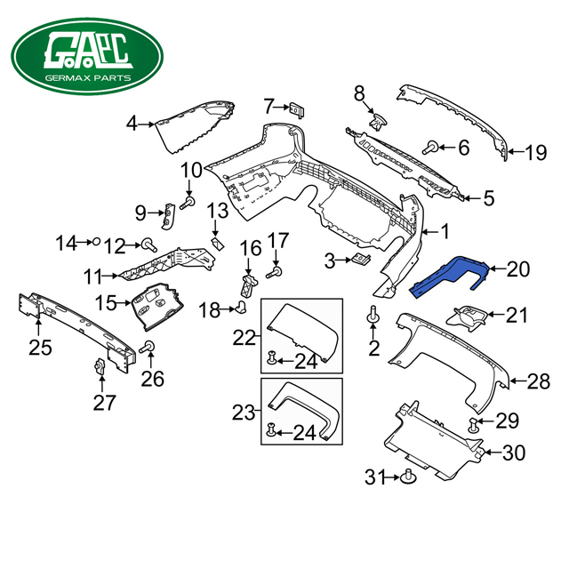 Exhaust Pipe Moulding LR109679 Left LR109678 Right - Land Rover ...