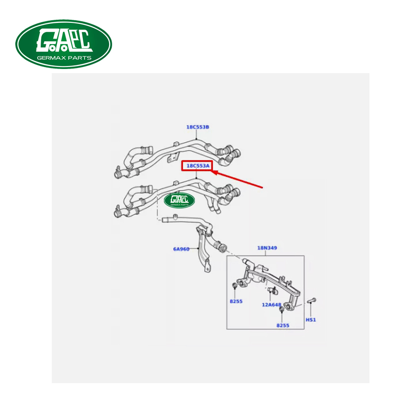LR013671 Heater Hose for Land Rover Discovery 4 - Land Rover & Jaguar ...